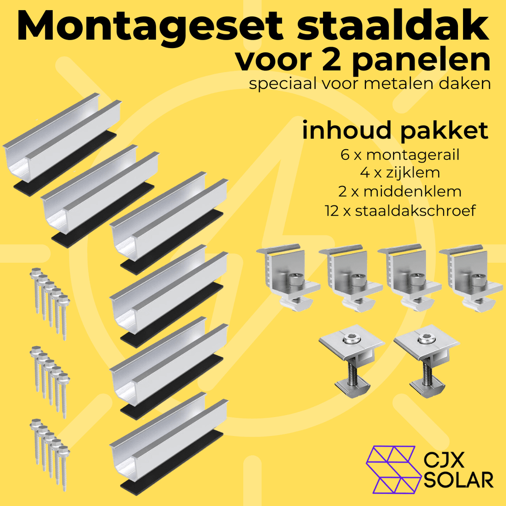 CJX Solar staaldak montage set (voor plug & play set)